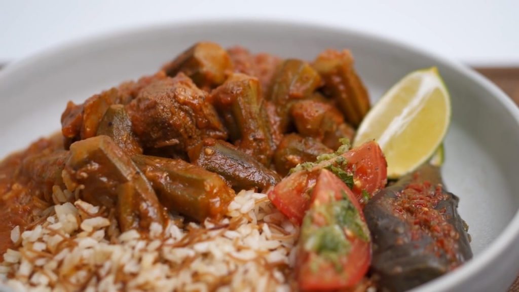 Middle Eastern okra stew - Bamya : Book Recipes