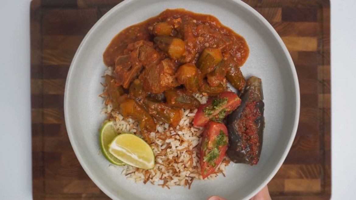 Middle Eastern okra stew - Bamya : Book Recipes